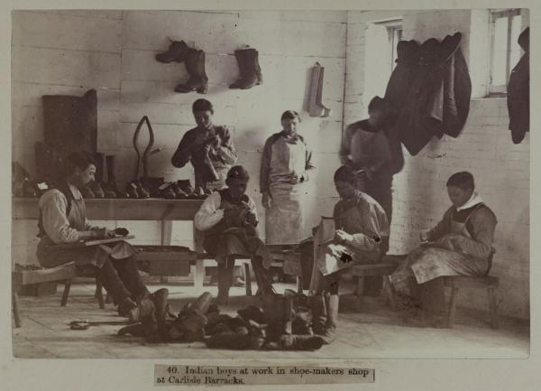Students Working in the Shoe Shop, c. 1880 | Carlisle Indian School ...